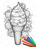 52 Printable Ice Cream Desserts Coloring Pages for Adults and Kids, Gr ...