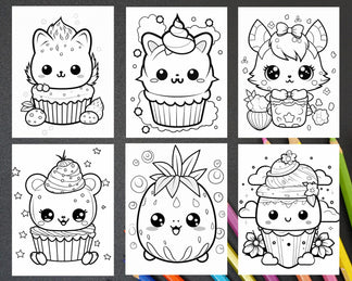 200 Kawaii Food Coloring Pages for Kids, Fun Homeschool Activities, Pr ...