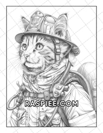 60 Cats Dressed Up Adult Coloring Pages Printable PDF Instant Download ...