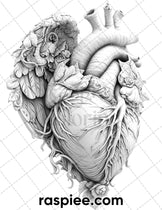 55 Gothic Valentines Day Grayscale Adult Coloring Pages, Printable PDF ...