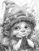 65 Fantasy Little Trolls Grayscale Adult Coloring Pages Printable PDF ...