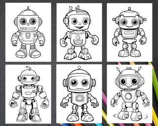 210 Robot Coloring Pages for Kids | Educational Preschool Activity Book ...