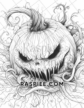 50 Spooky Monsters Halloween Adult Coloring Pages Printable PDF Instan ...