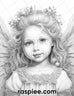 55 Christmas Angel Grayscale Coloring Pages for Adults, Printable PDF ...