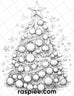 40 Christmas Tree Grayscale Coloring Pages for Adults, Printable PDF I ...