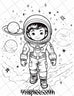 50 Cute Astronaut Adventures Coloring Pages Printable for Kids, PDF Fi ...