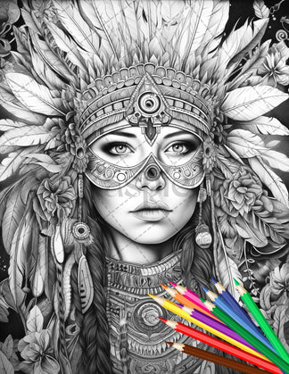 30 Native American Girls Printable Coloring Pages for Adult, Native Am ...