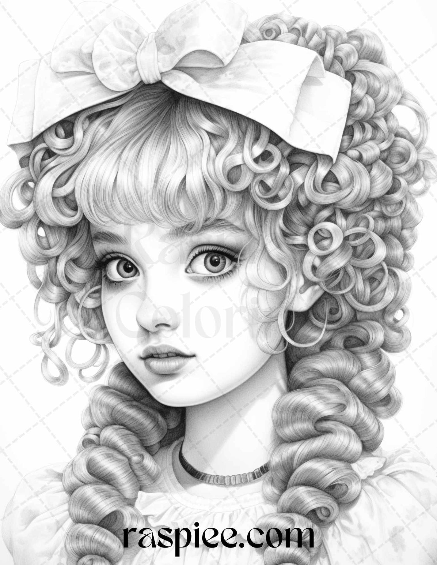 40 Cute Decora Girls Grayscale Coloring Pages Printable for Adults Kid