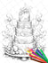 38 Whimsical Cakes Grayscale Coloring Pages for Adults, PDF File Insta ...