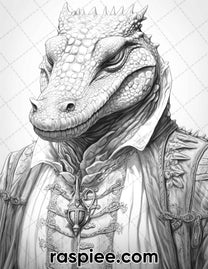 80 Gothic Animals Grayscale Adult Coloring Pages, Printable PDF Instan ...