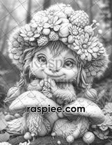 65 Fantasy Little Trolls Grayscale Adult Coloring Pages Printable PDF ...
