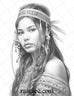 Native American Portrait Grayscale Coloring Pages Printable for Adults ...