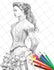 50 Victorian Fashion Grayscale Coloring Pages Printable for Adults, PD ...