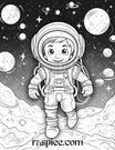 50 Cute Astronaut Adventures Coloring Pages Printable for Kids, PDF Fi ...