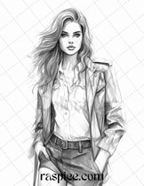 50 Streetwear Fashion Grayscale Coloring Pages Printable for Adults, P ...