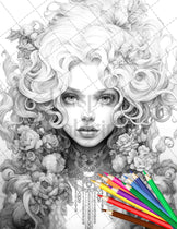 40 Beautiful Gothic Girls Grayscale Coloring Pages Printable for Adult ...