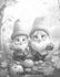 40 Fall Gnomes Grayscale Coloring Pages Printable for Adults Kids, PDF ...