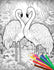 Flamingo Oasis Grayscale Coloring Pages Printable for Adults, PDF File ...