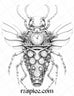42 Steampunk Bugs Grayscale Coloring Pages Printable for Adults, PDF F ...