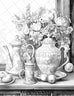 52 Still Life Grayscale Coloring Pages Printable for Adults, PDF File ...