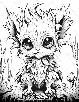 50 Halloween Scary Animals Grayscale Coloring Pages Printable for Adul ...