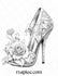 40 Flower Wedding Shoes Grayscale Coloring Pages Printable for Adults ...