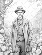 60 Victorian Autumn Portrait Grayscale Coloring Pages Printable for Ad ...