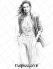 50 Streetwear Fashion Grayscale Coloring Pages Printable for Adults, P ...