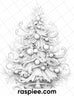 40 Christmas Tree Grayscale Coloring Pages for Adults, Printable PDF I ...