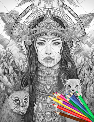 30 Native American Girls Printable Coloring Pages for Adult, Native Am ...
