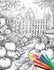 Pumpkin Garden Scenery Grayscale Coloring Pages Printable for Adults ...