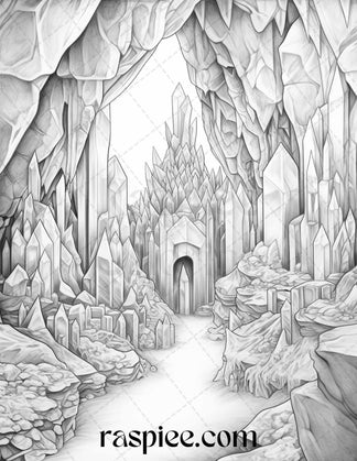 Mystical World Grayscale Coloring Pages Printable for Adults, Enchanti ...