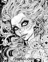 50 Spooky Miss Nightmare Grayscale Coloring Pages Printable for Adults ...
