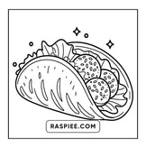 96 Food & Snacks Coloring Pages Bold Easy Printable PDF for Kids Adults ...