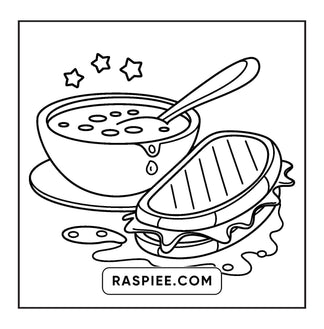 96 Food & Snacks Coloring Pages Bold Easy Printable PDF for Kids Adults ...