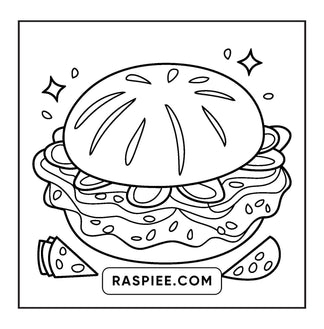 96 Food & Snacks Coloring Pages Bold Easy Printable PDF for Kids Adults ...