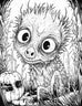 50 Halloween Scary Animals Grayscale Coloring Pages Printable for Adul ...