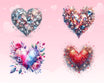 Romantic Valentine Heart Clipart Bundle, 52 PNG High-Res Files for Com ...