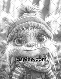 65 Fantasy Little Trolls Grayscale Adult Coloring Pages Printable PDF ...