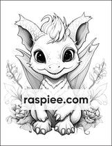 200 Woodland Baby Dragons Coloring Pages for Kids, Printable PDF Insta ...