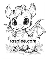 200 Woodland Baby Dragons Coloring Pages for Kids, Printable PDF Insta ...