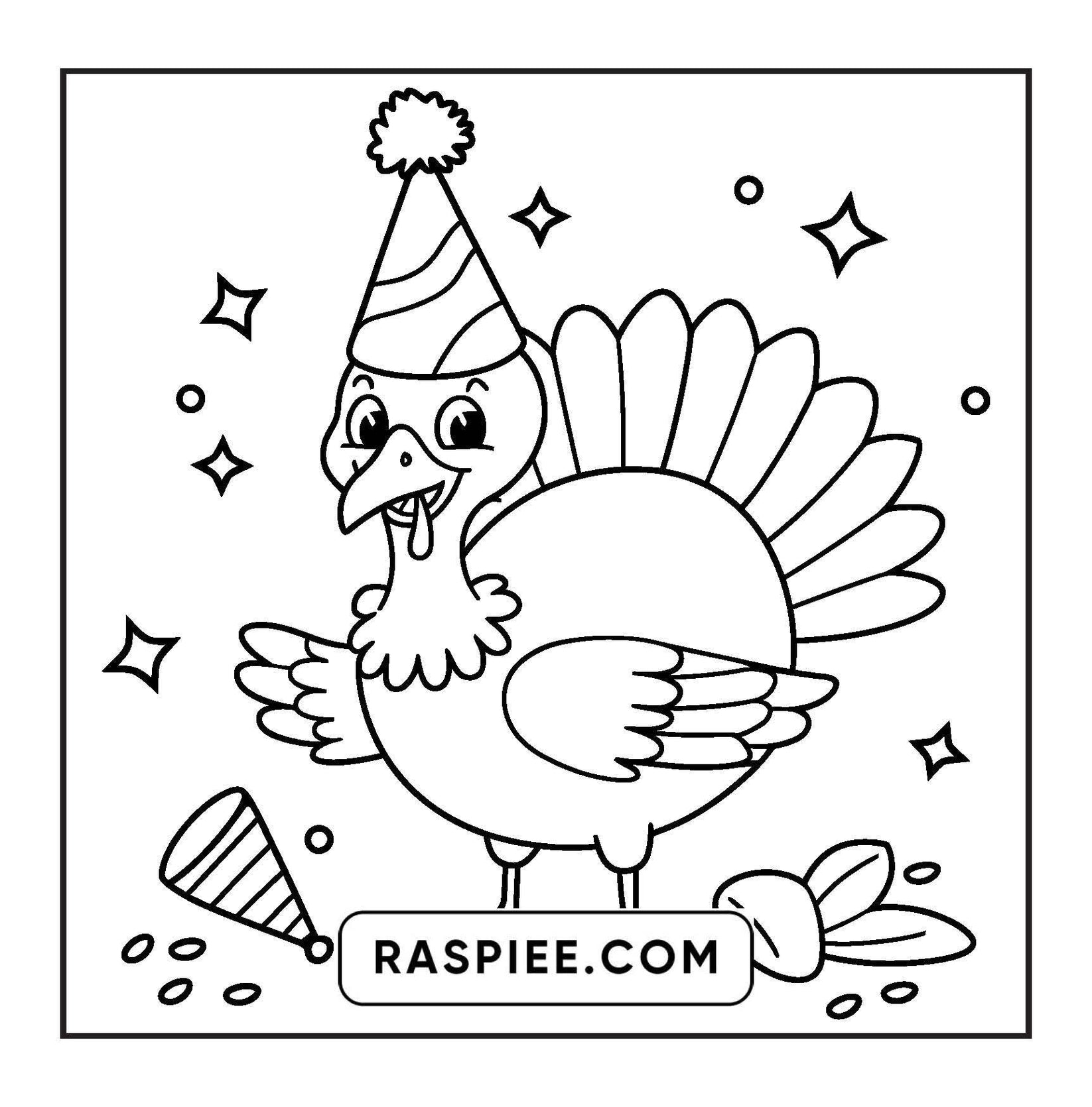 108 Bold and Easy Thanksgiving Coloring Pages for Kids & Adults – RASPIEE