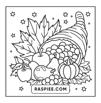 108 Bold and Easy Thanksgiving Coloring Pages for Kids & Adults – RASPIEE