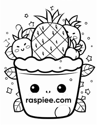 200 Kawaii Food Coloring Pages for Kids, Fun Homeschool Activities, Pr ...