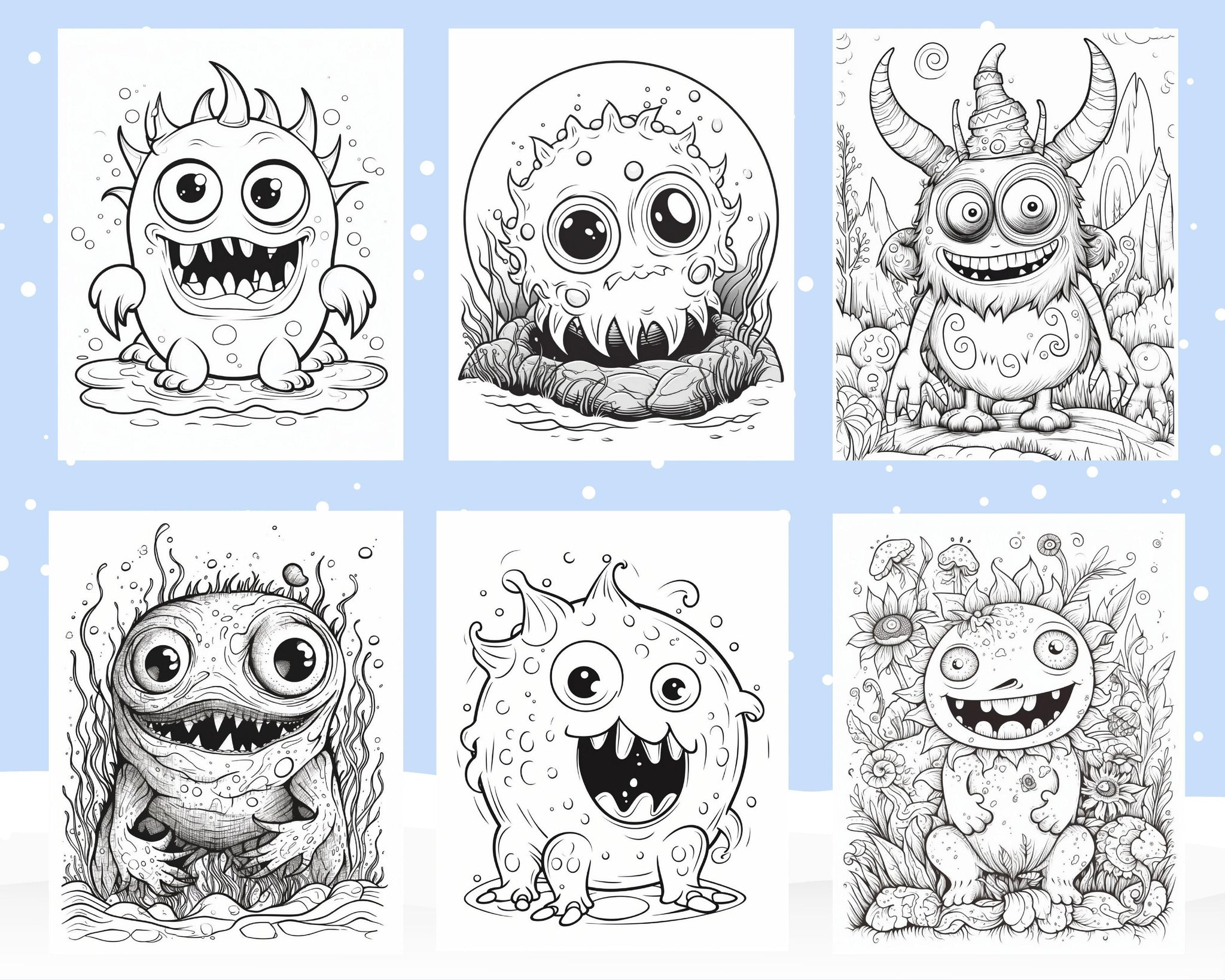 64 Adorable Monster Printable Coloring Pages for Kids, Printable PDF F ...
